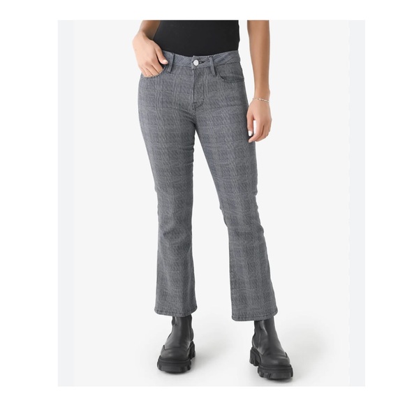 Frame Denim | Jeans | Nwt Frame Le Crop Mini Boot Noir Plaid 3 | Poshmark